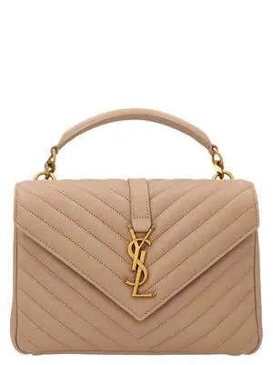 Saint Laurent College Midi Crossbody Bag - Beige