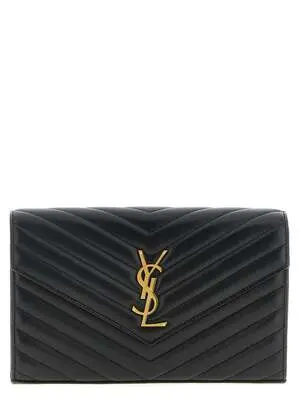 Saint Laurent Cassandre' Wallet On Chain - Black