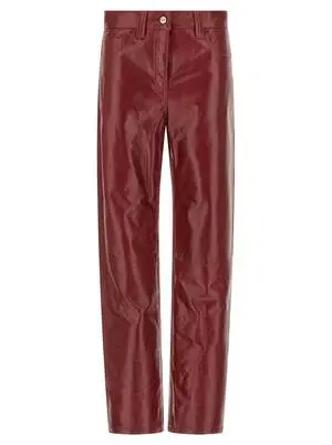 Bordeaux Leather Pants for Women
