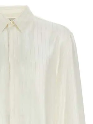 Saint Laurent Striped Satin Piqué Shirt