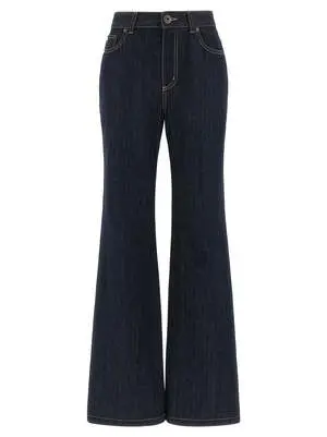 Alexander Mcqueen Contrast Stitching Jeans For Women