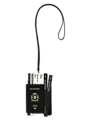 Balenciaga Passport Phone Holder' Card Holder - Black