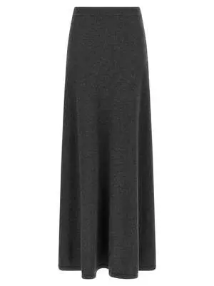 Balenciaga Maxi Wool Knit Skirt - Gray
