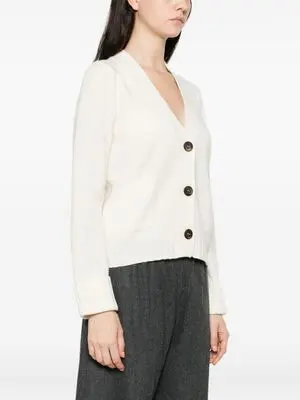 BASE Wool Blend Cardigan - White