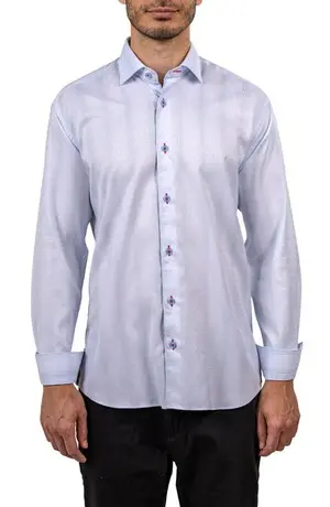 MACEOO Fibonacci Ascension 0075 Contemporary Fit Button-up Shirt White Multi