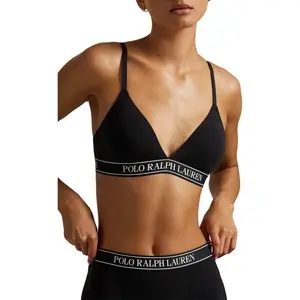 Polo Ralph Lauren Logo Band Triangle Bralette - Onyx