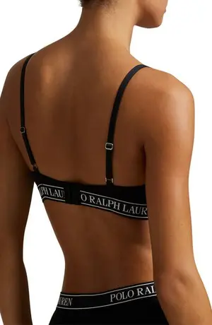 Polo Ralph Lauren Logo Band Triangle Bralette - Onyx