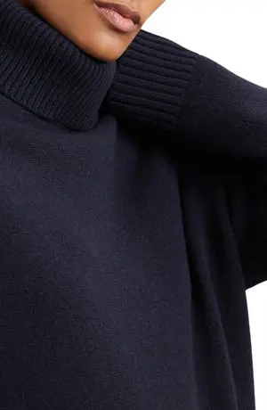 REISS Wool And Cashmere Turtleneck Sweater - Navy