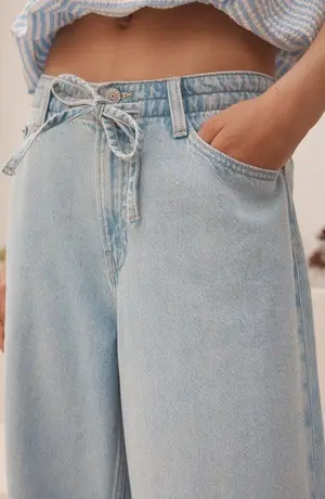 NEXT Tie Waist Wide Leg Jeans