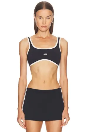 SET ACTIVE Luxform Lux Contrast Rise Bra In Black