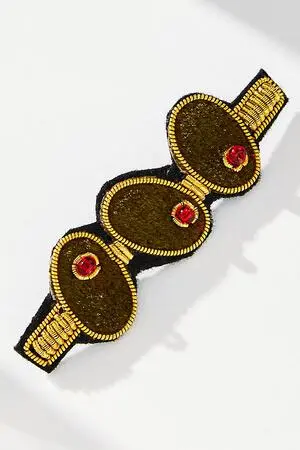 Anthropologie Beaded Icon Brooch - Olives