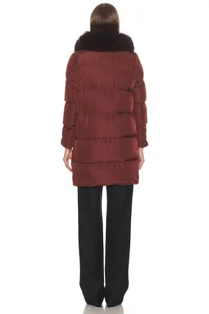 YVES SALOMON Long Belted Down Jacket