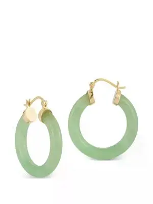 Mateo Jade Donut Hoop Earrings - Green