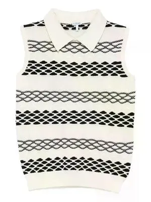Loewe Patterned Knit Top - White