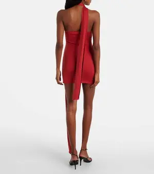 AYA MUSE Draped Silk-blend Jersey Minidress