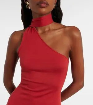 AYA MUSE Draped Silk-blend Jersey Minidress