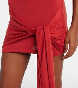 AYA MUSE Draped Silk-blend Jersey Minidress