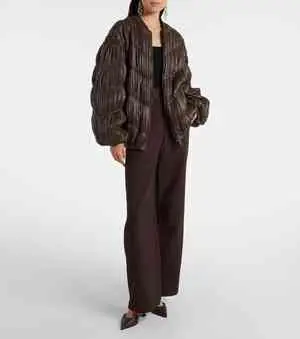 ROTATE BY BIRGER CHRISTENSEN Pleated Bomber Jacket