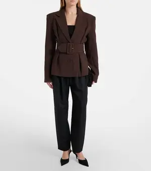 Remain Birger Christensen High-rise Tapered Wool Blend Pants