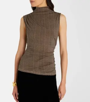 Veronica Beard Mylie Houndstooth Jersey Top