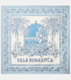 ALEMAIS Alémais Villa Romantica Silk Scarf - Blue