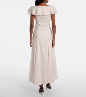 Posse Marlowe Polka-dot Cotton Maxi Dress - White