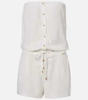 Melissa Odabash Venus Cotton-blend Romper - White