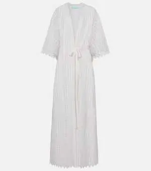 Melissa Odabash Tali Scalloped Sheer Kaftan - White
