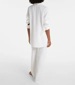 Melissa Odabash Krissy Cotton Wide-leg Pants - White