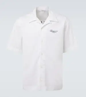 Givenchy Logo Cotton Poplin Bowling Shirt - White