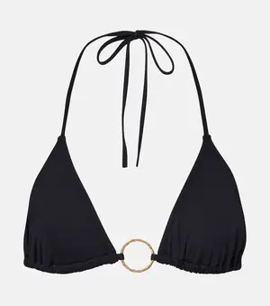 Melissa Odabash Miami Ring-Detail Bikini Top Black