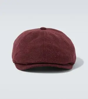 Brunello Cucinelli Wool And Cashmere Newsboy Cap - Burgundy