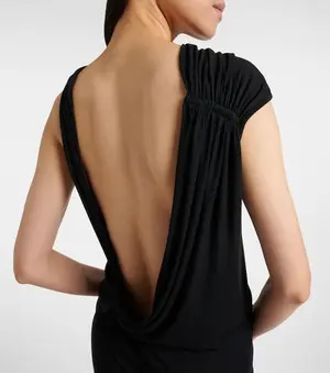 Rick Owens Eva Draped Jersey Maxi Dress - Black