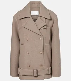 THE FRANKIE SHOP Scothern Virgin Wool Pea Coat - Beige