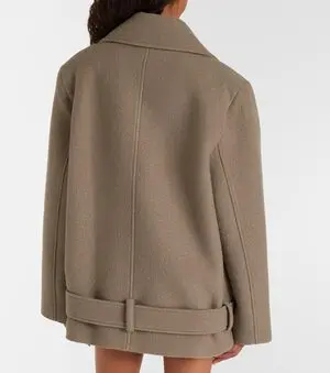THE FRANKIE SHOP Scothern Virgin Wool Pea Coat - Beige
