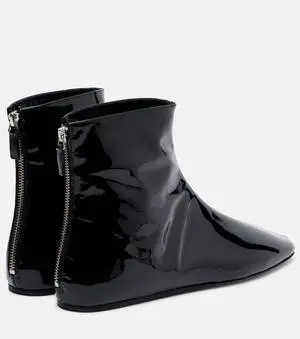 Le Monde Beryl Patent Leather Zip Up Ankle Boots - Black