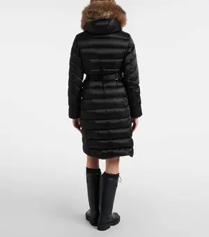 Moncler Leersie Shearling-trimmed Hooded Down Coat - Black