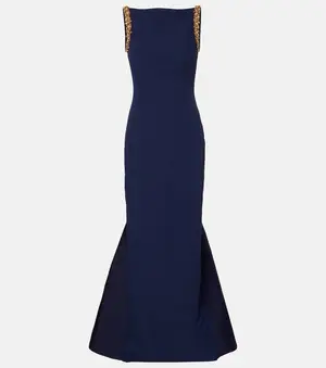 Safiyaa Sloane Embellished Crêpe Gown