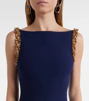 Safiyaa Sloane Embellished Crêpe Gown