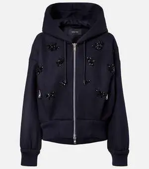 Simone Rocha Turbo Embellished Wool-blend Hoodie