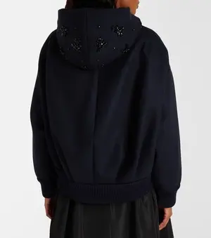 Simone Rocha Turbo Embellished Wool-blend Hoodie