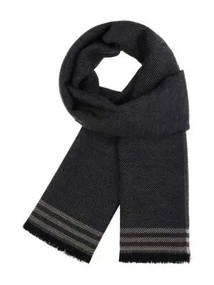 Boggi Milano Herringbone Scarf - Black