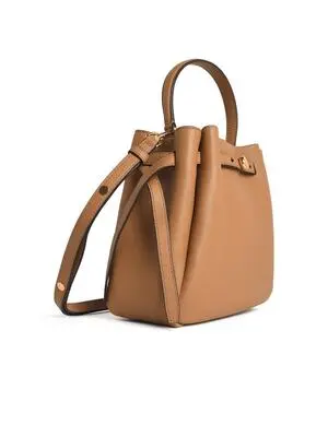 Tory Burch Small Romy Leather Bucket Bag - Brown