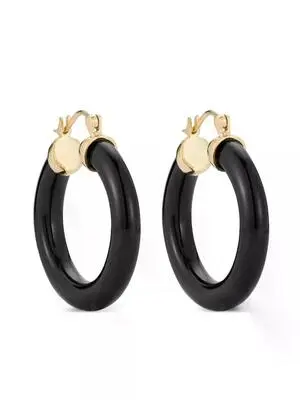 MATEO 14k Yellow Gold Onyx Donut Hoop Earrings