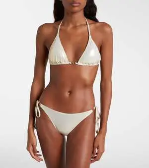 Melissa Odabash Costa Printed Bikini Bottoms - Gold