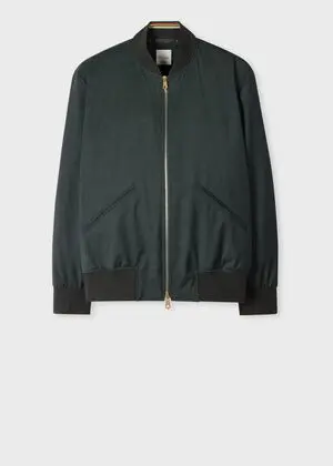 Paul Smith Wool 'storm System' Bomber Jacket - Green