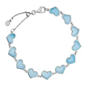 JAN LESLIE Heart Bracelet In Sterling Silver - Blue