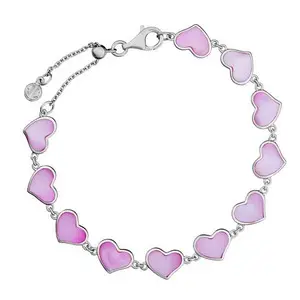 JAN LESLIE Heart Bracelet In Sterling Silver - Pink