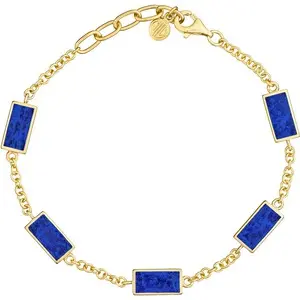 JAN LESLIE Five Station Dash Rectangle Bracelet - Blue