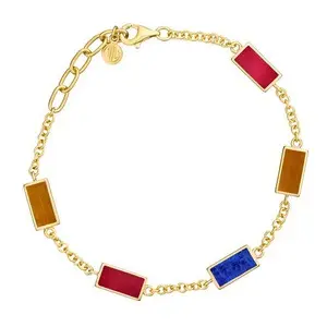 JAN LESLIE Gemstone Dash Rectangle Bracelet - Multi
